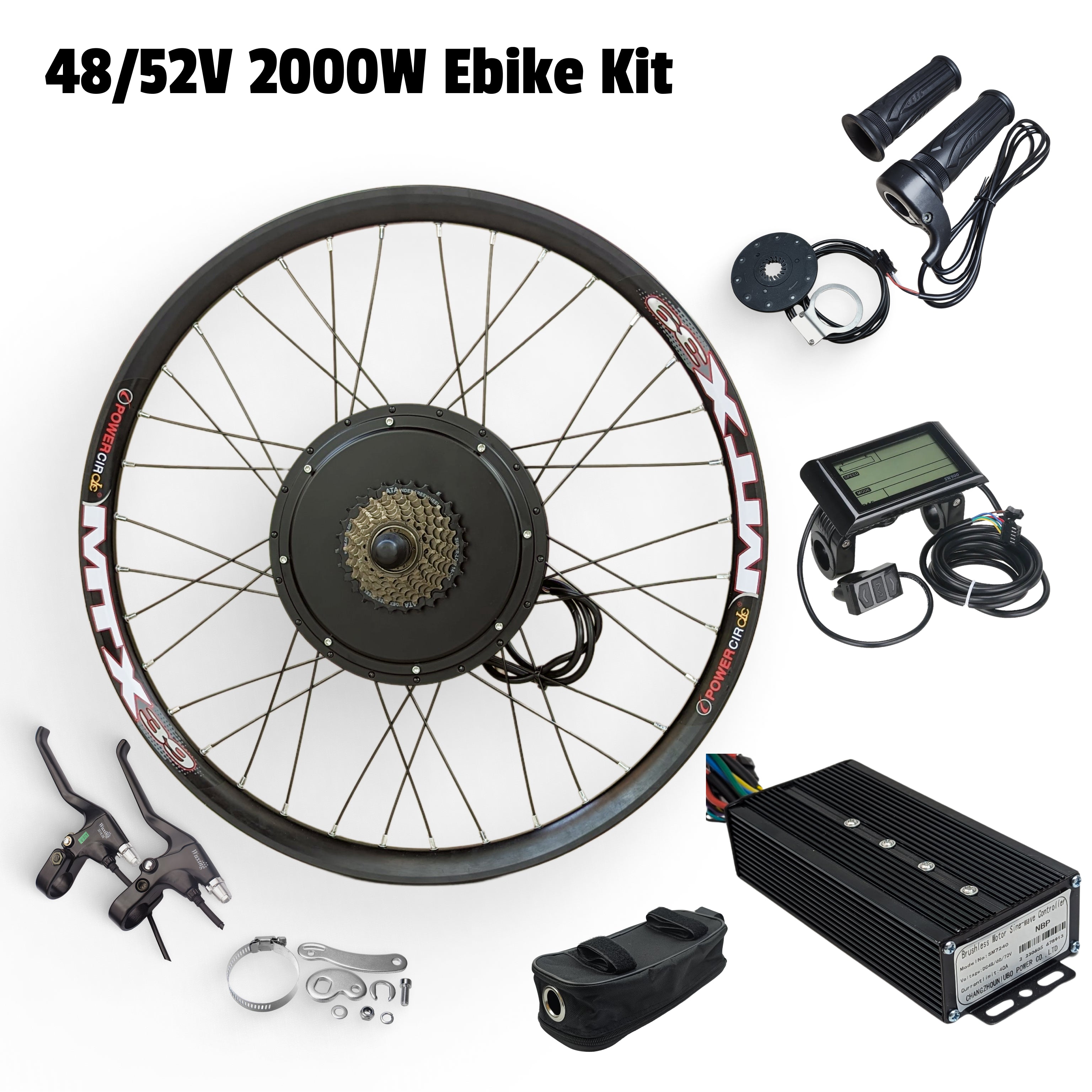48/52V 40A 2000W Ebike Kit Rear Electric Bicycle Wheel MTX Enduro UK ...