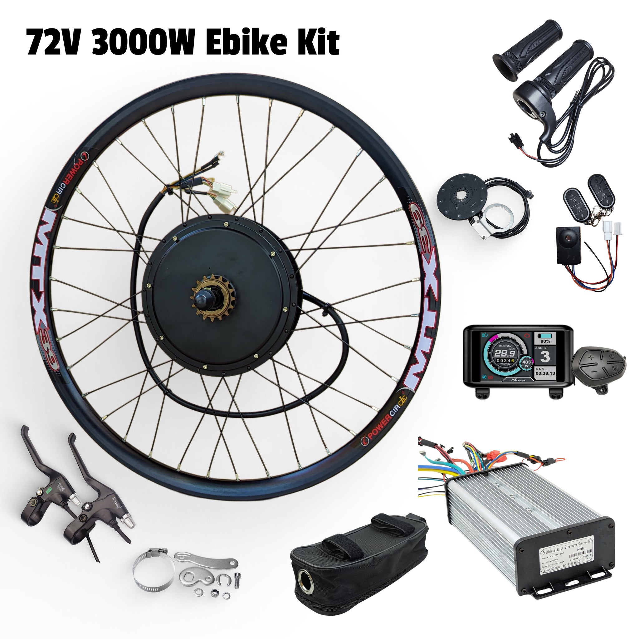 Ebike Kit 3000w 72v 80a Controller Rear Wheel Drive Enduro Stealth Bom ...