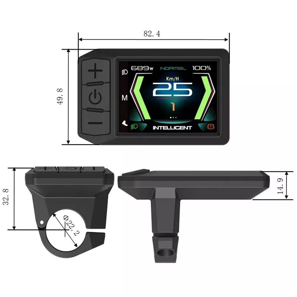 LCD Electric Bike Meter 600C Display for For bafang Motor BBS01/02 BBS ...